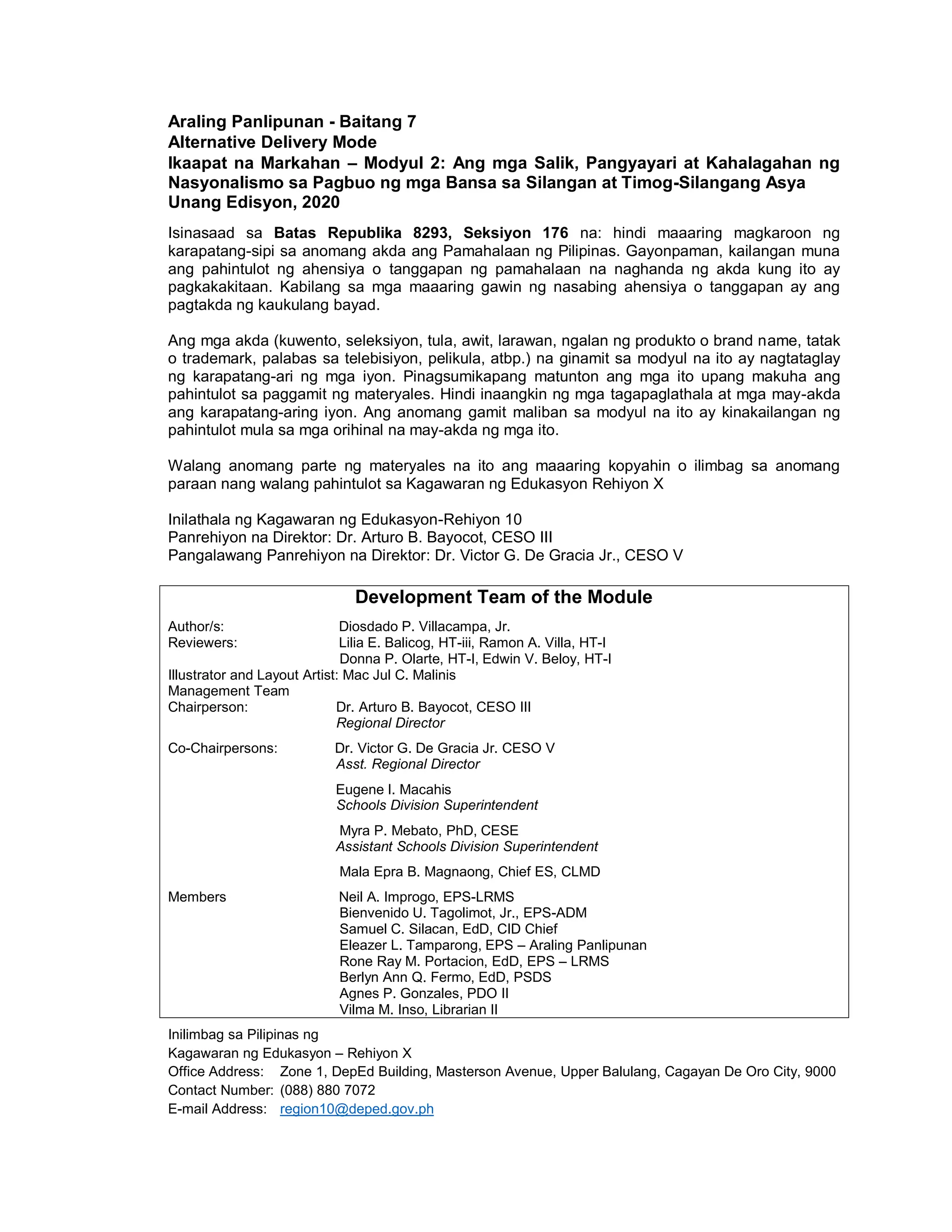 Araling Panlipunan Module 2: Ikaapat na Markahan | PDF