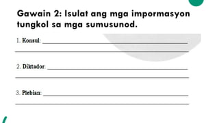 Maiksing talakayan sa Kabihasnan sa Roma Araling Panlipunan 8 | PPT