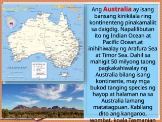 Araling panlipunan 8 Mga Kontinente.pptx