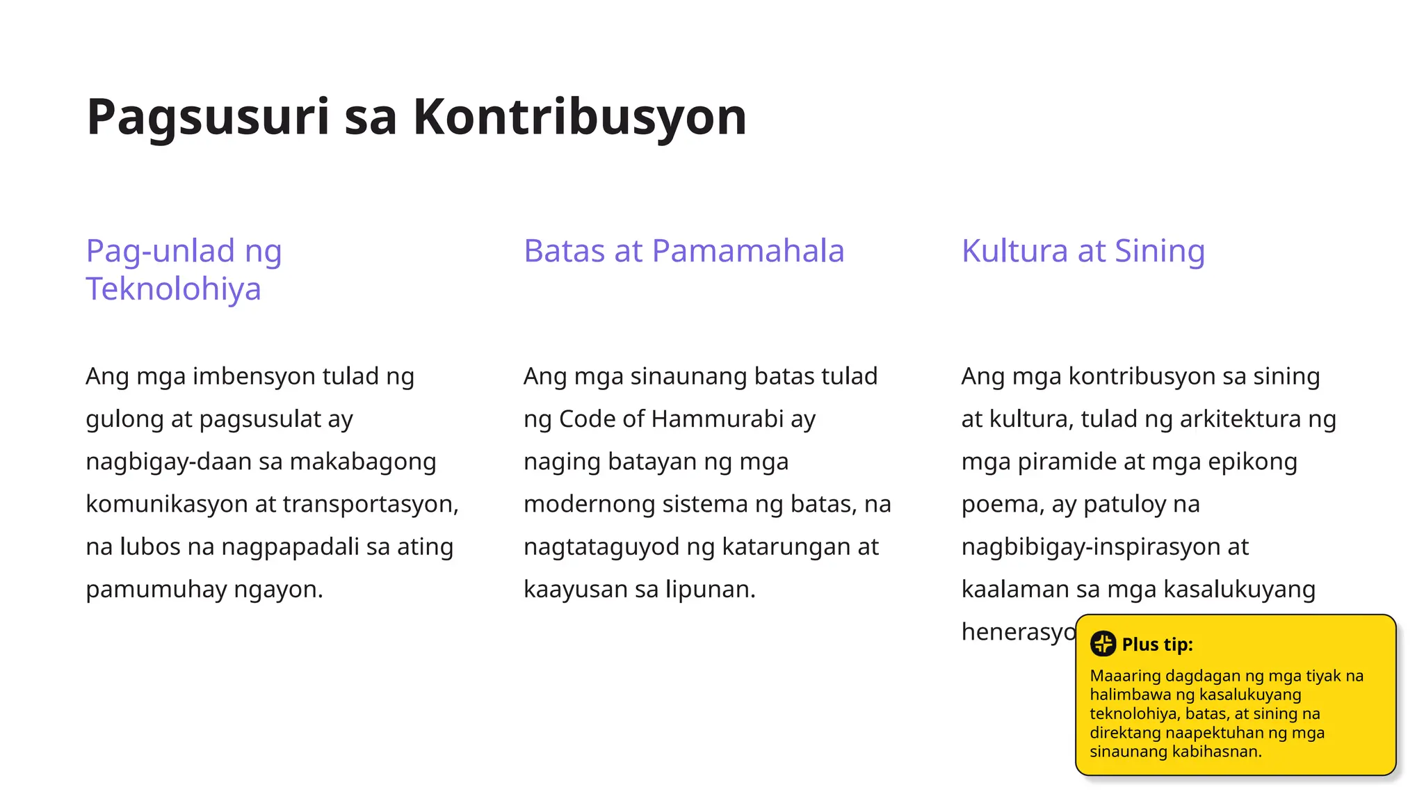 AP 8 Q1 6 WK8 Napahahalagahan ang mga Kontribusyon ng mga Sinaunang ...
