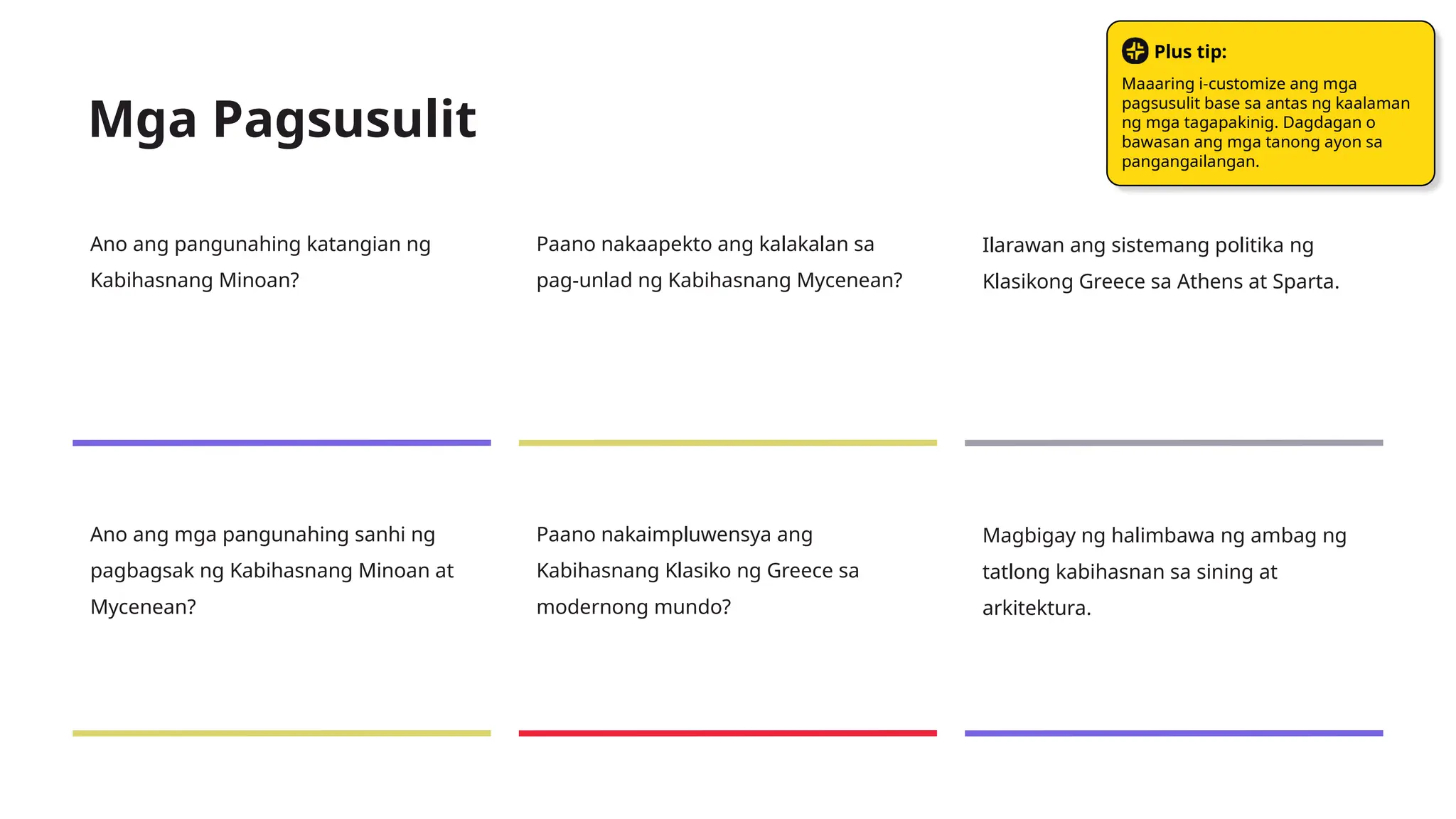 AP 8 Q2 1 WK1 Nasusuri ang Kabihasnang Minoan, Mycenean at Kabihasnang ...