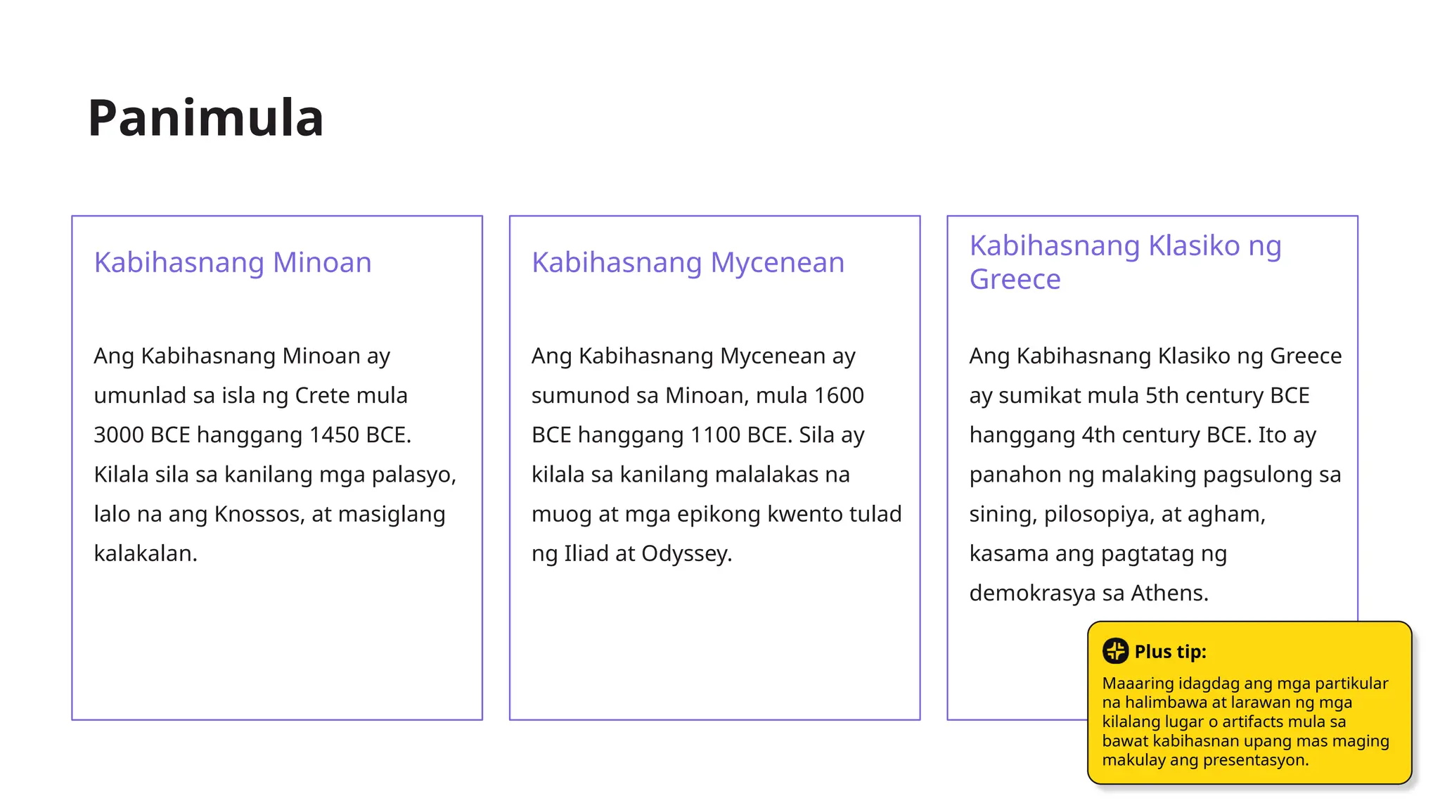 AP 8 Q2 1 WK1 Nasusuri ang Kabihasnang Minoan, Mycenean at Kabihasnang ...