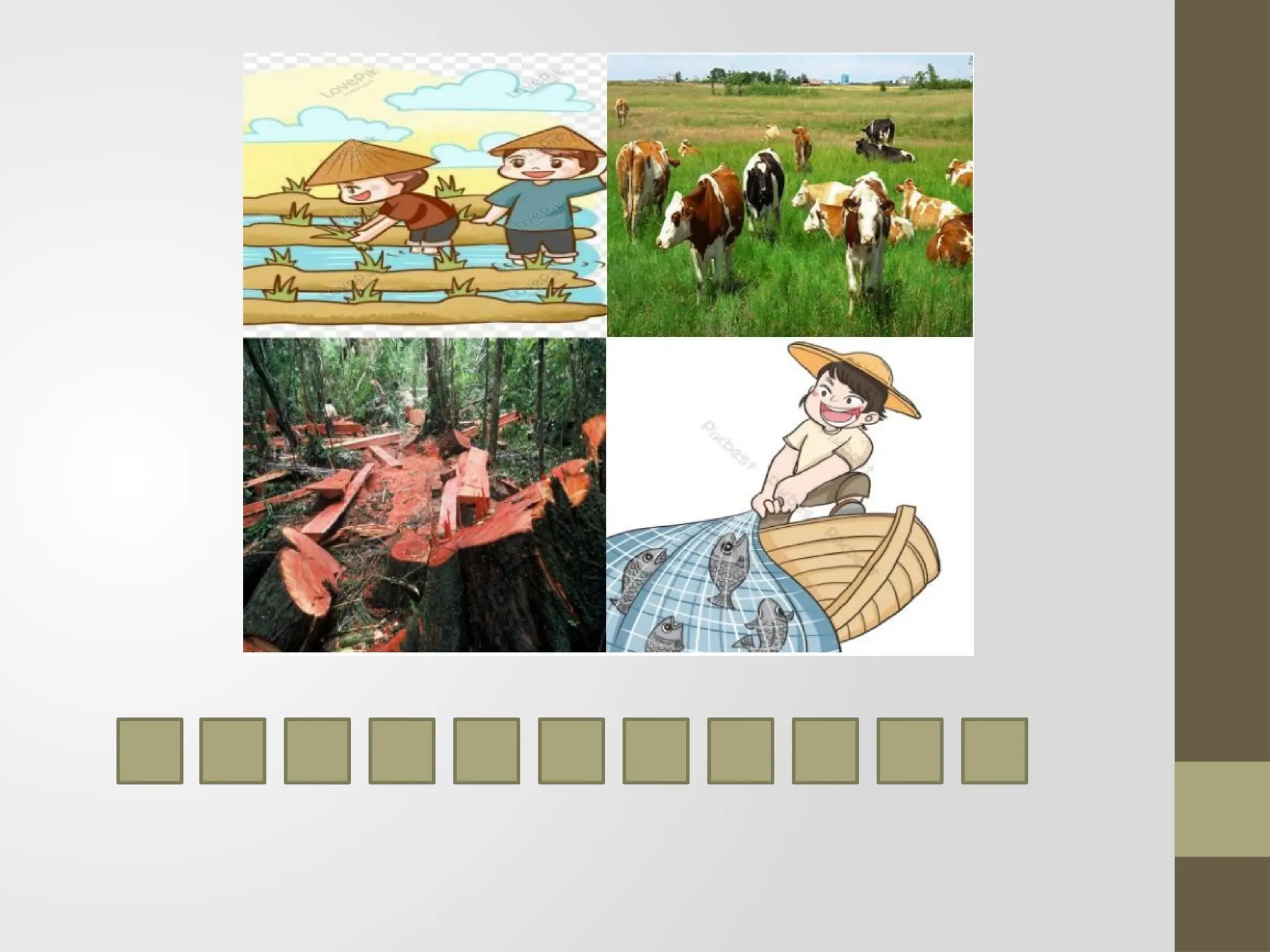 Ang Mga Sektor ng Agrikultura, paghahalaman, paghahayupan, pangugubat ...