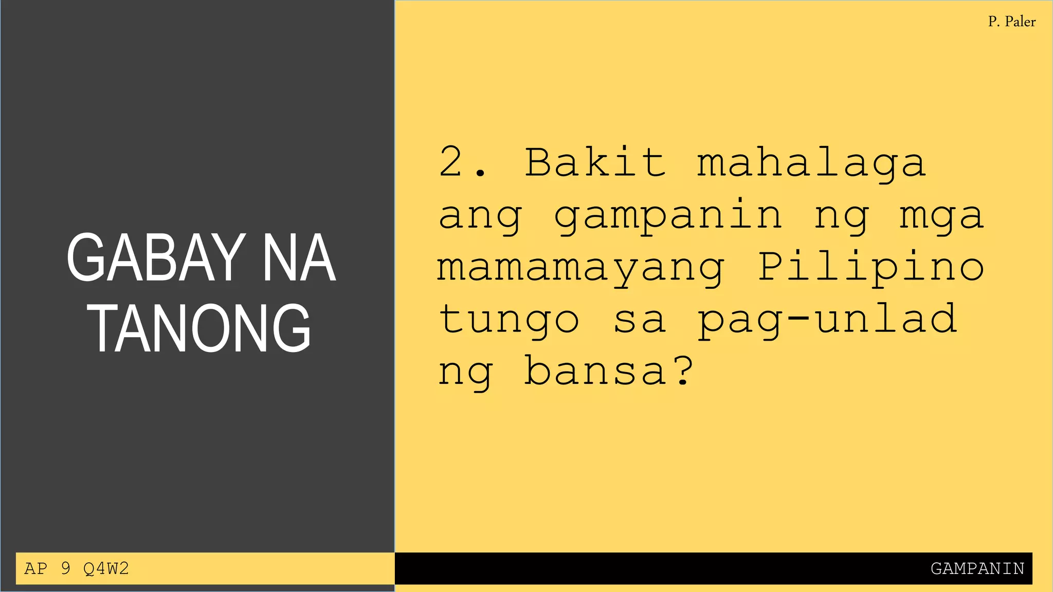EKONOMIKS 9 QUARTER 4 WEEK 2: GAMPANIN NG MAMAMAYAN TUNGO SA PAMBANSANG ...