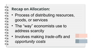 Lesson 1: Allocation and Economic Systems | PPTX