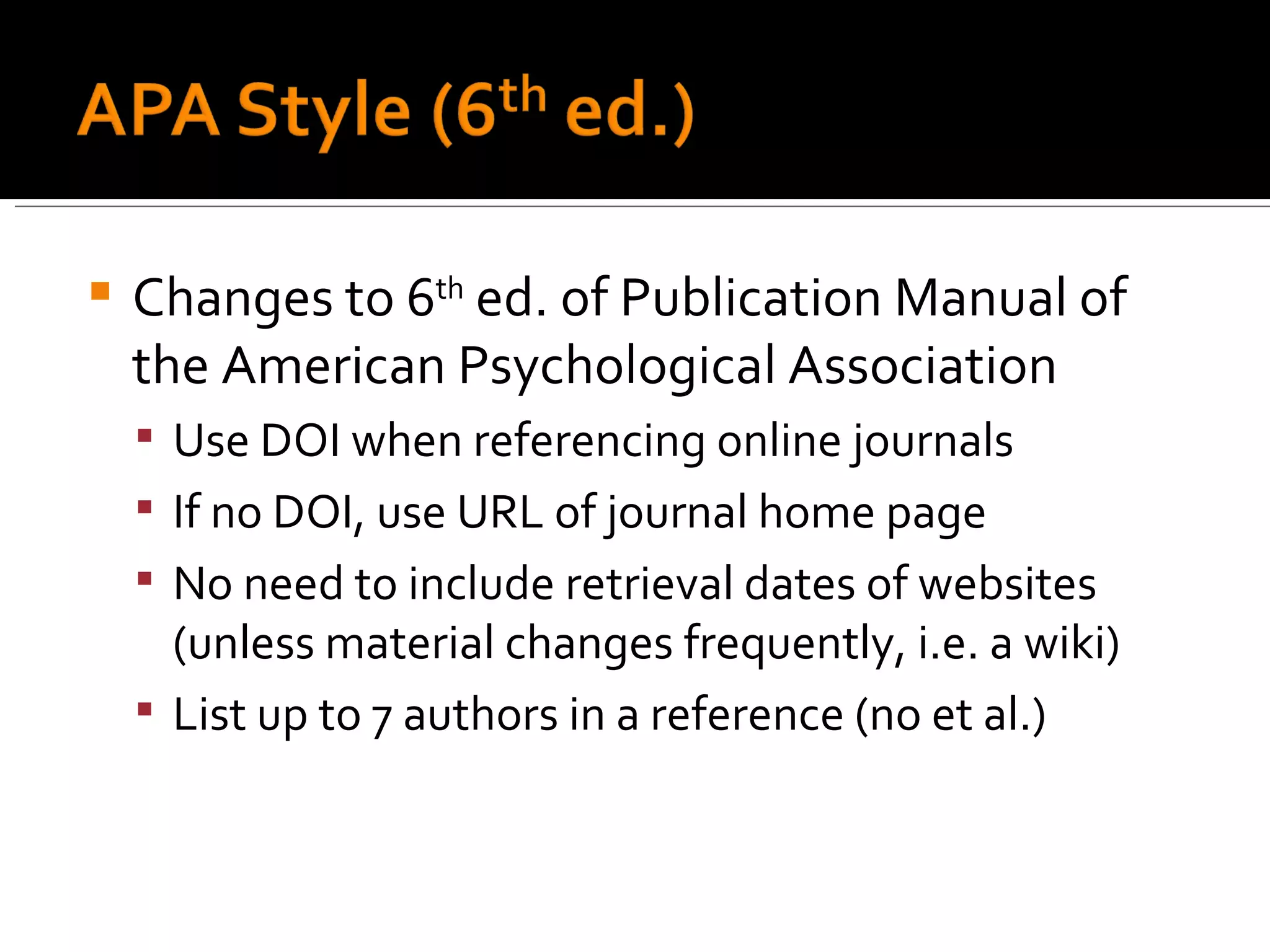APA Style (6th ed.) | PPT