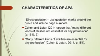 American Psychological Association Referencing | PPT