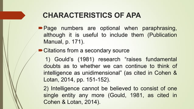 American Psychological Association Referencing | PPT