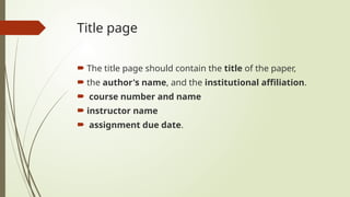 APA 7th edition, Formatting and Citation | PPTX