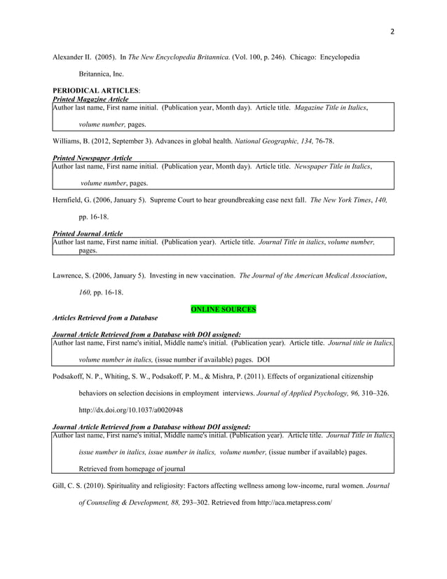 APA Citation Examples | PDF