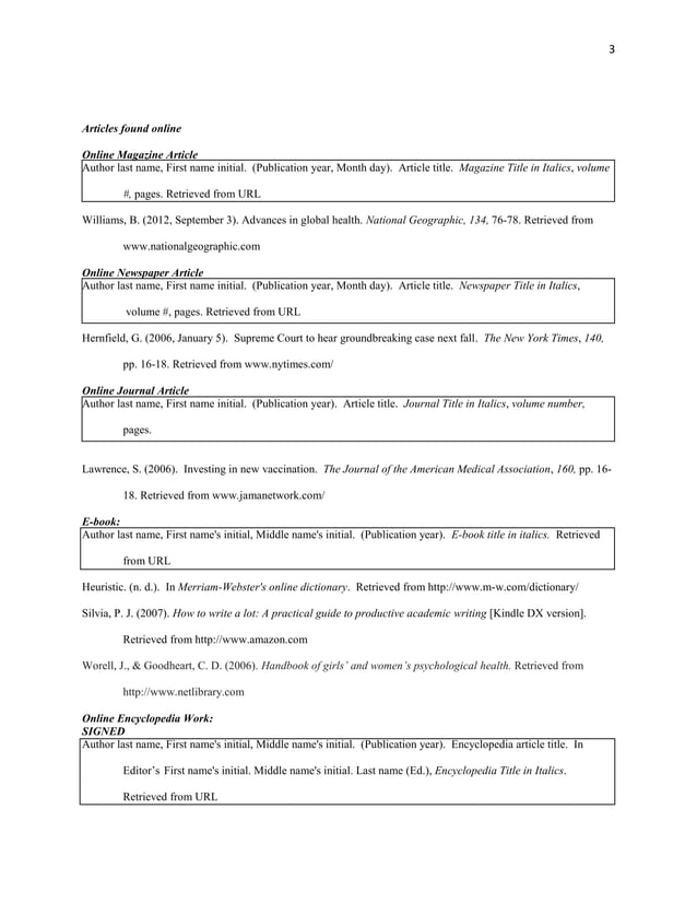 APA Citation Examples | PDF
