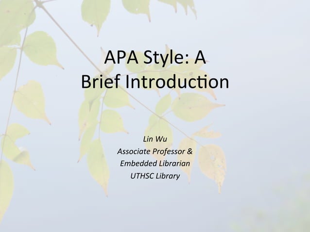 Apa introduction | PPT