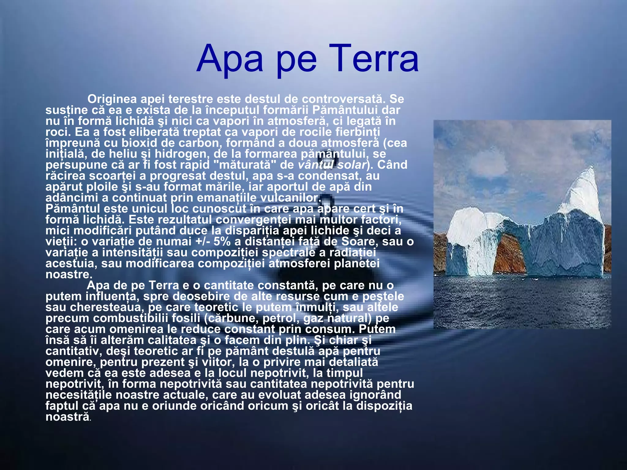 Apa -Universul Vietii | PPS