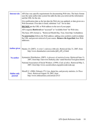 Apa Quick Reference Guide | PDF