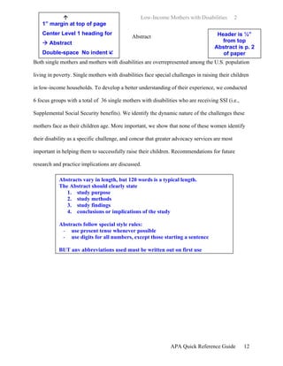 Apa Quick Reference Guide | PDF