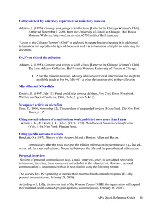 Apa Quick Reference Guide | PDF