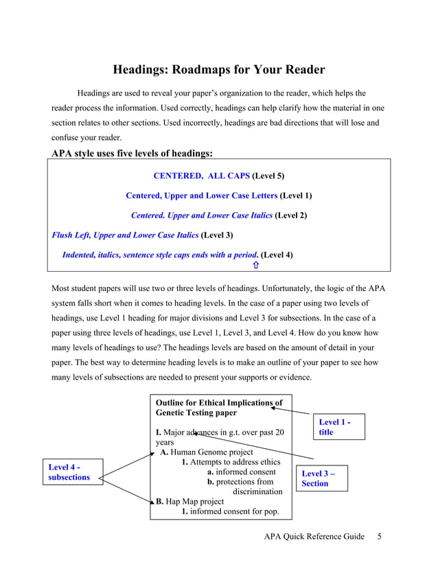 Apa Quick Reference Guide | PDF