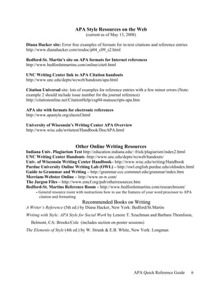 Apa Quick Reference Guide | PDF