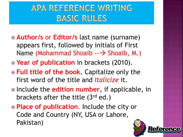 Reference Writing Style: American Psychological Association (APA) | PPTX