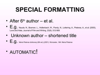 Apa Referencing Macros by Faiza Africa | PPT