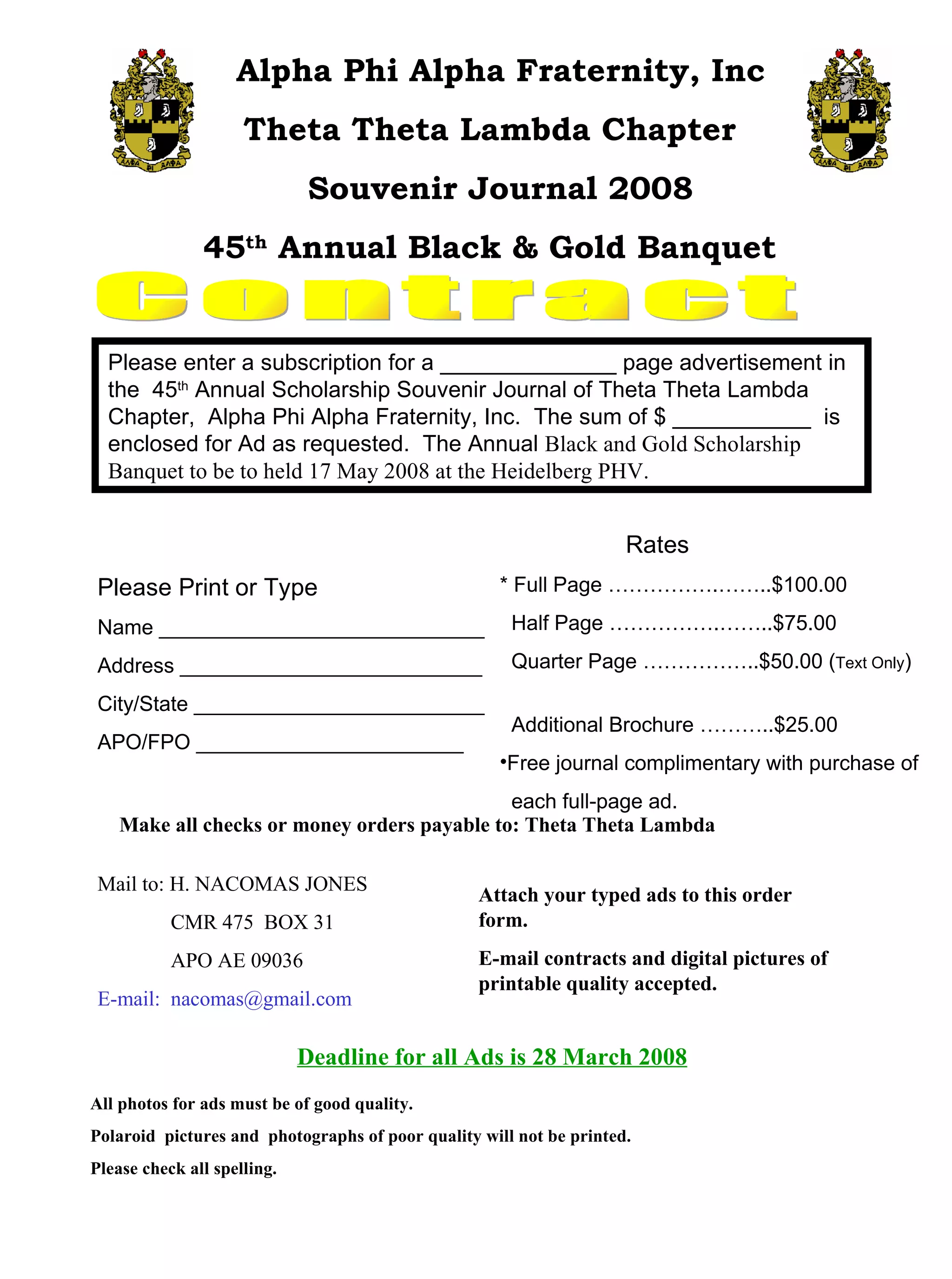 Apa Souvenir Journal Contract 08 | PPT