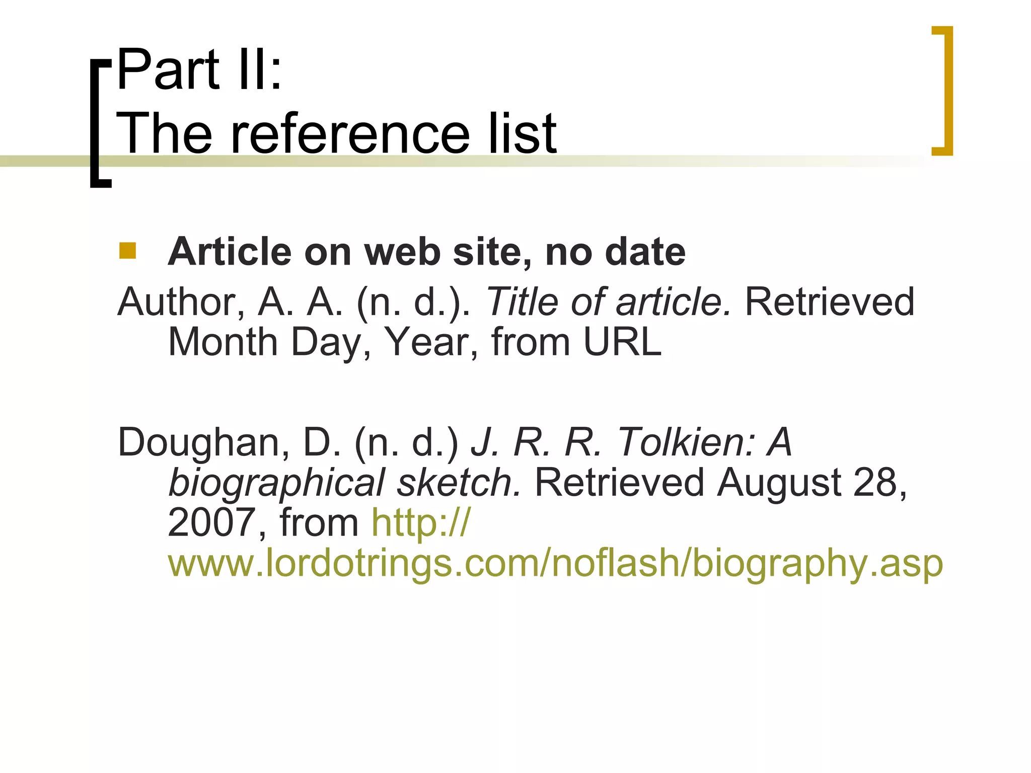 Apa Citation Style | PPT