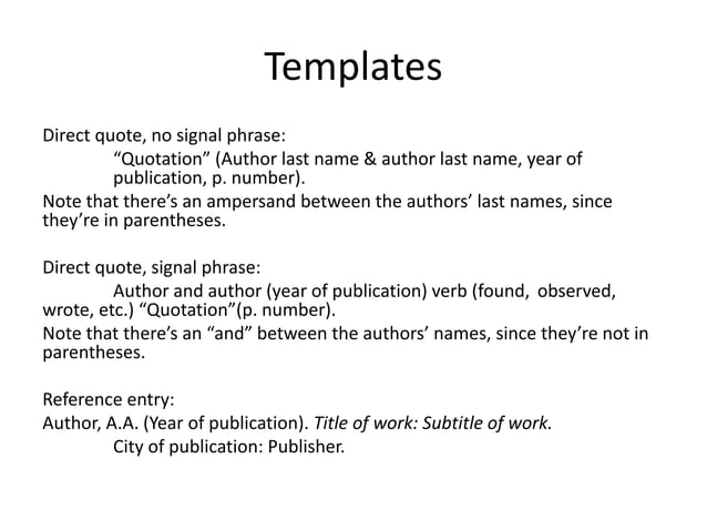 Apa style citations revised | PPT