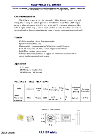 APA107 white color 3000k 4000k 6000k pixel LED SMD Chip | PDF