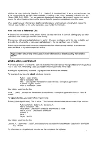 Apa Rules for referencing and citation | PDF