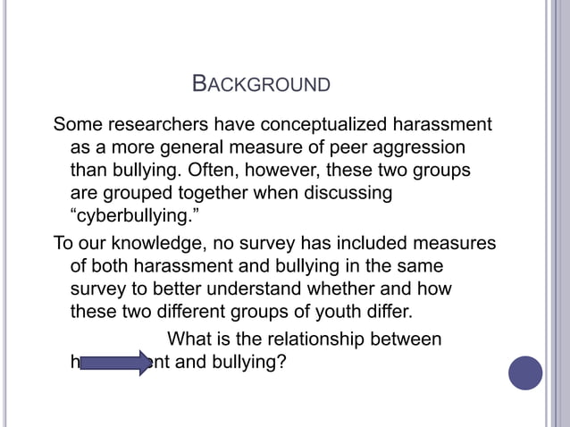 Measuring cyber-aggression: the difference between harassment and ...