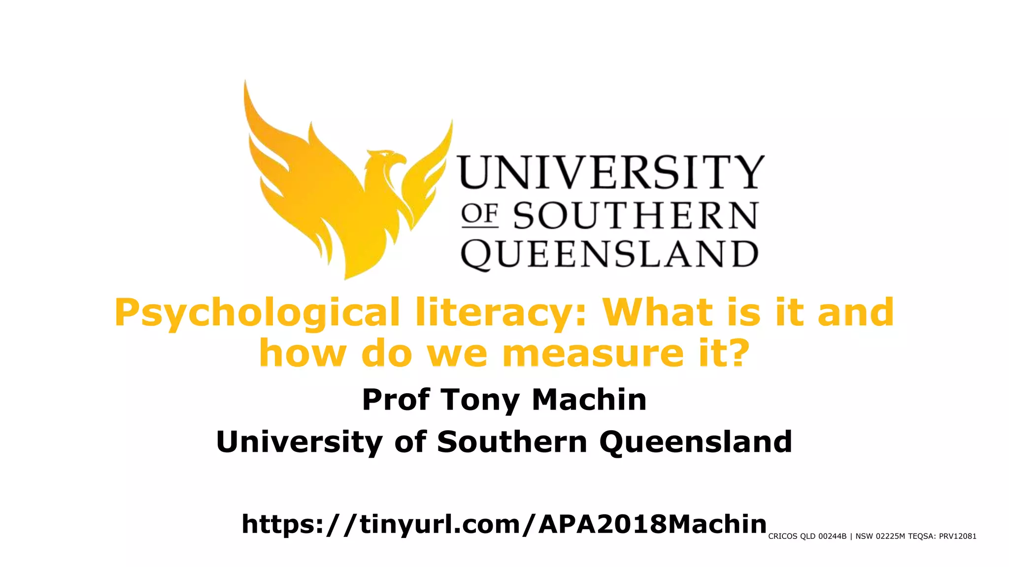 Psychological literacy: What is it and how do we measure it? | PPTX
