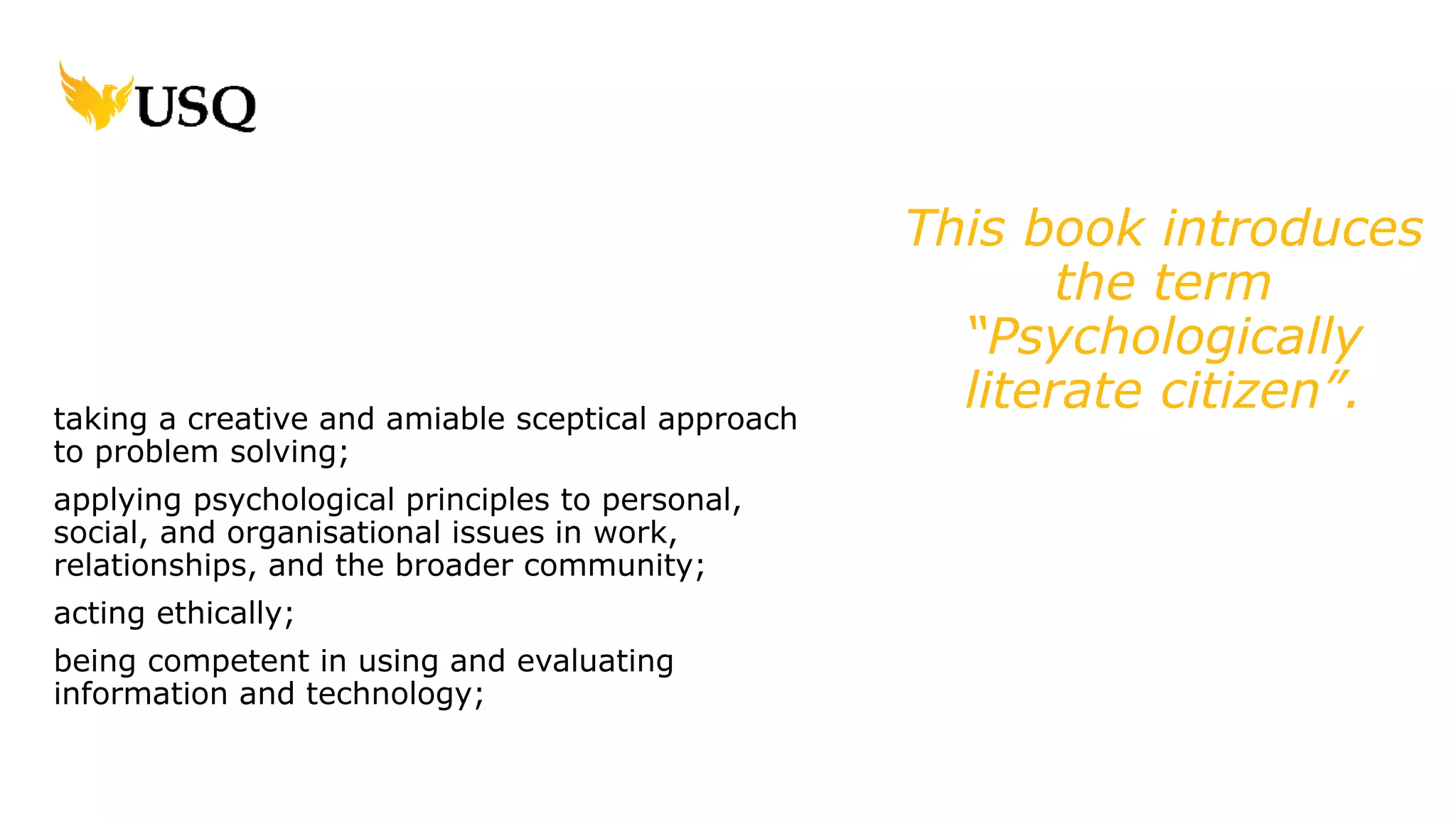 Psychological literacy: What is it and how do we measure it? | PPTX