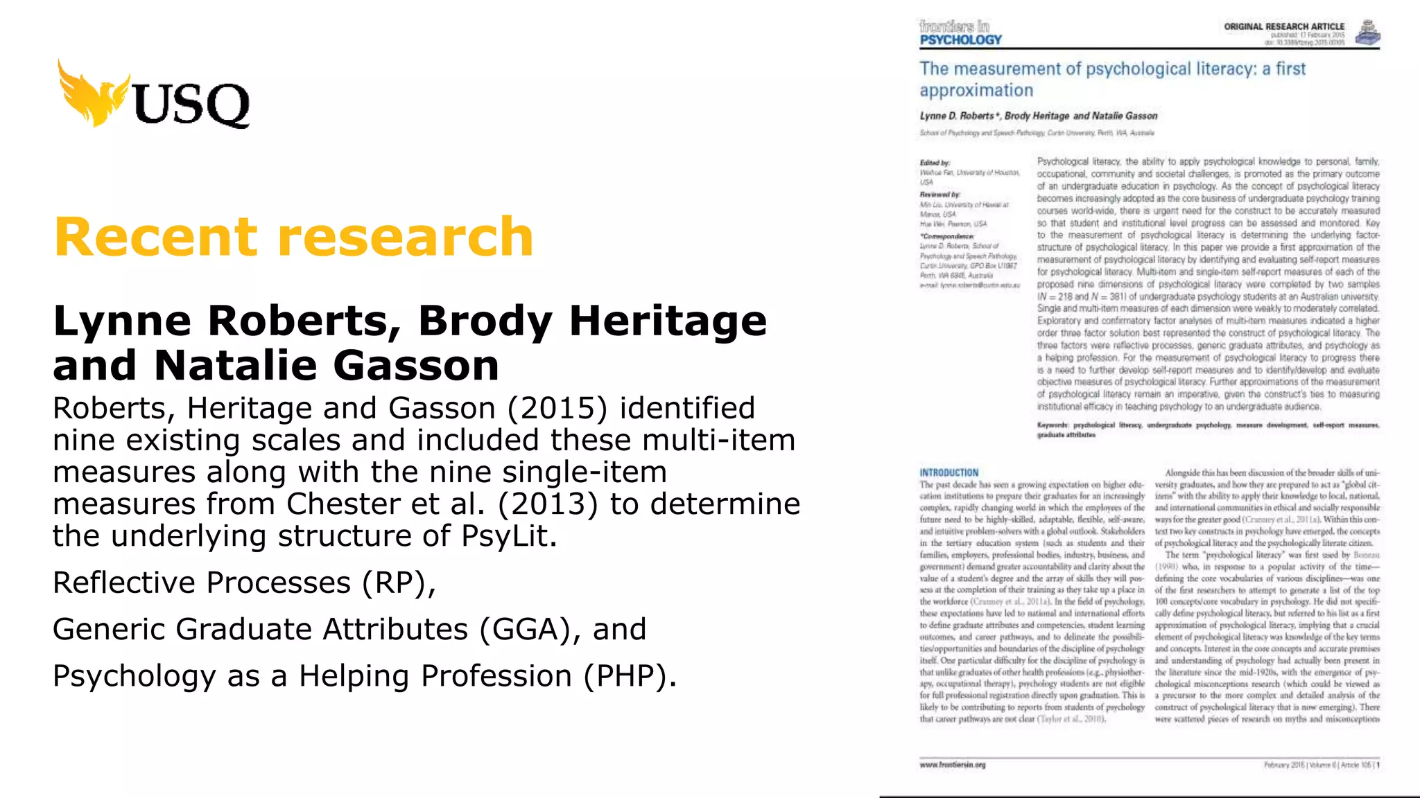 Psychological literacy: What is it and how do we measure it? | PPTX