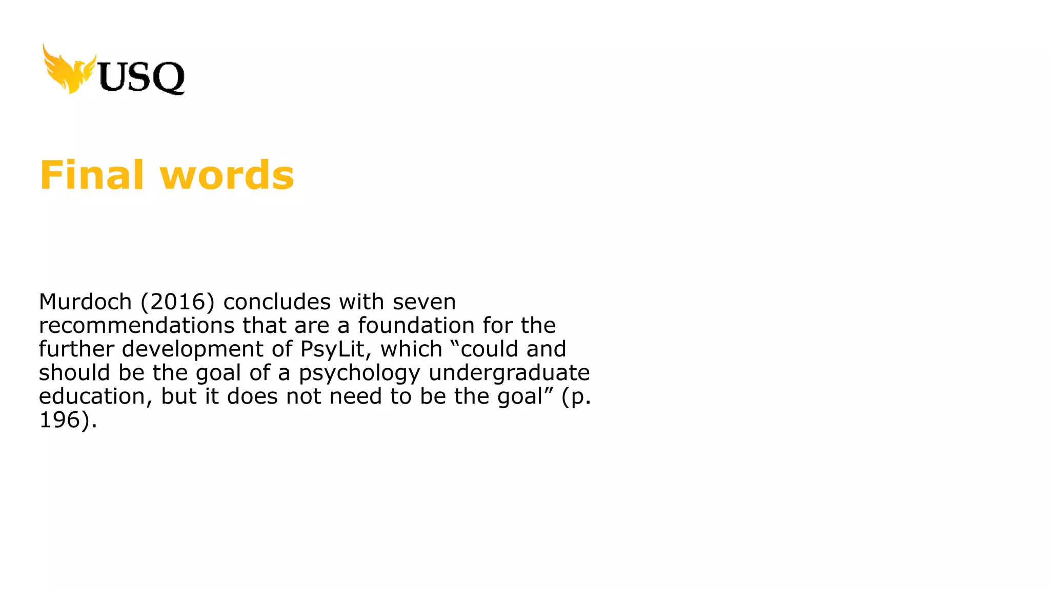 Psychological literacy: What is it and how do we measure it? | PPTX