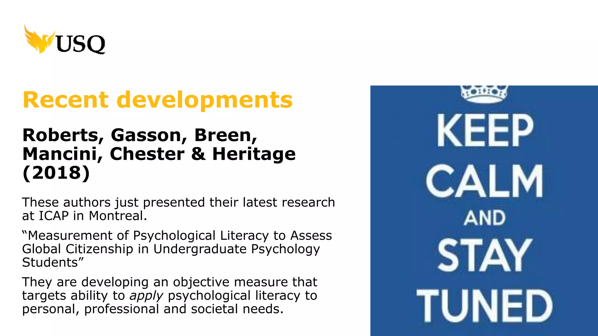 Psychological literacy: What is it and how do we measure it? | PPTX
