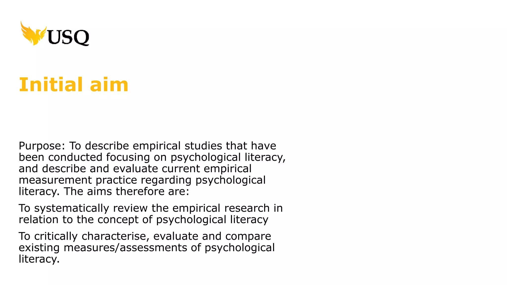 Psychological literacy: What is it and how do we measure it? | PPTX