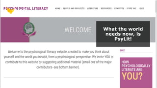 Psychological literacy: What is it and how do we measure it? | PPTX