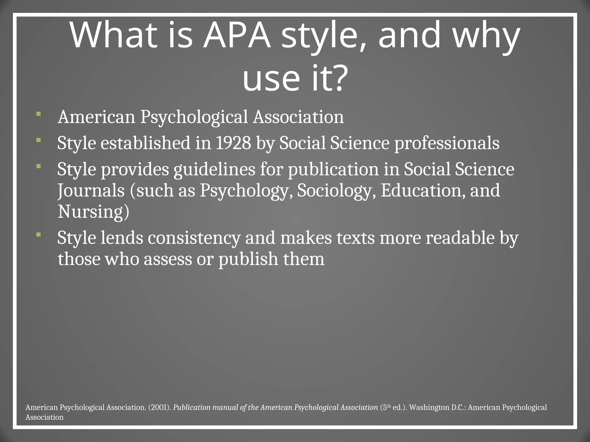 APA 6e PPT.ppt CREATE PROPER REFERENCE F | PPT