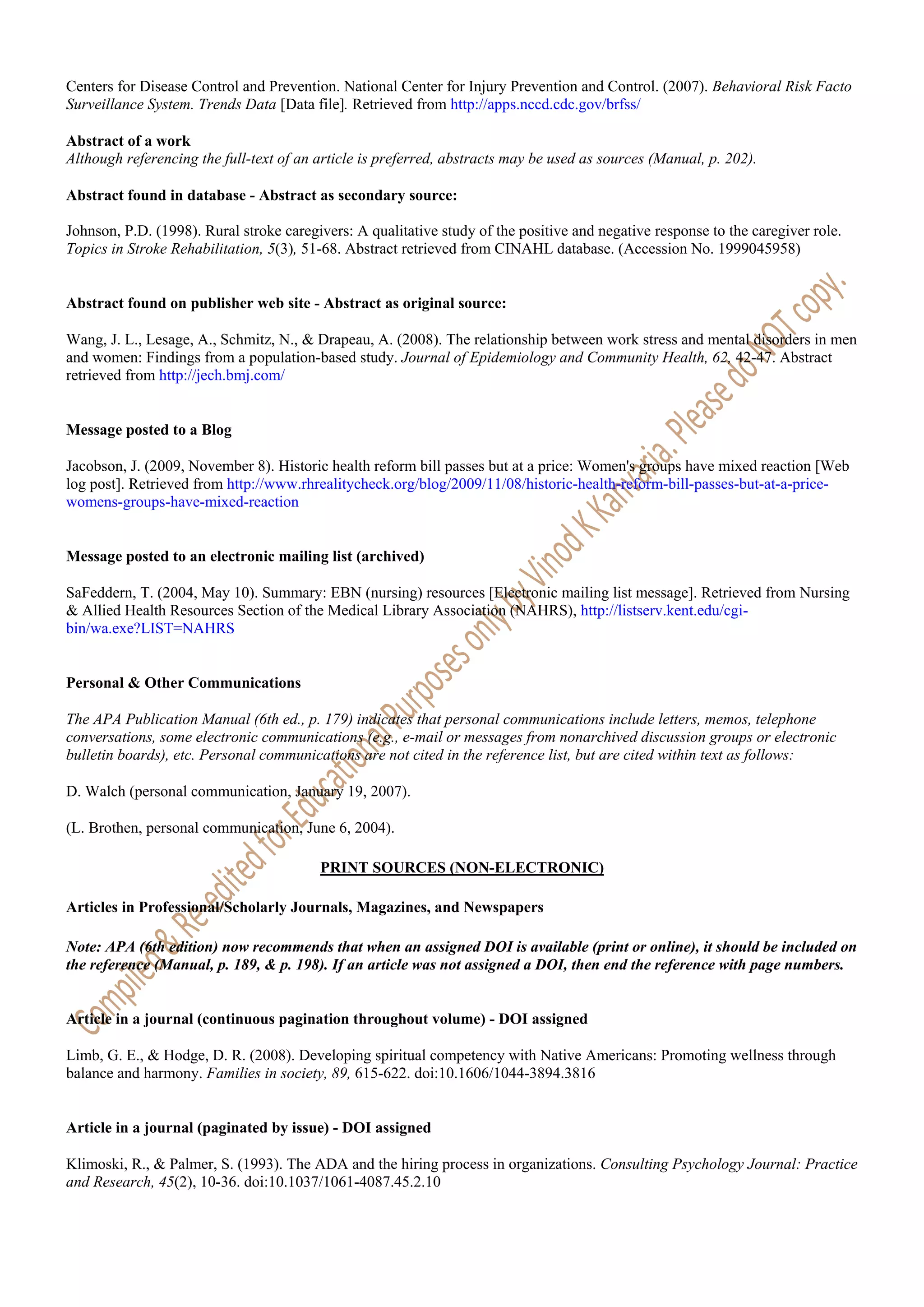 APA (6th Ed) Ready-Reckoner by V K Kanvaria | PDF