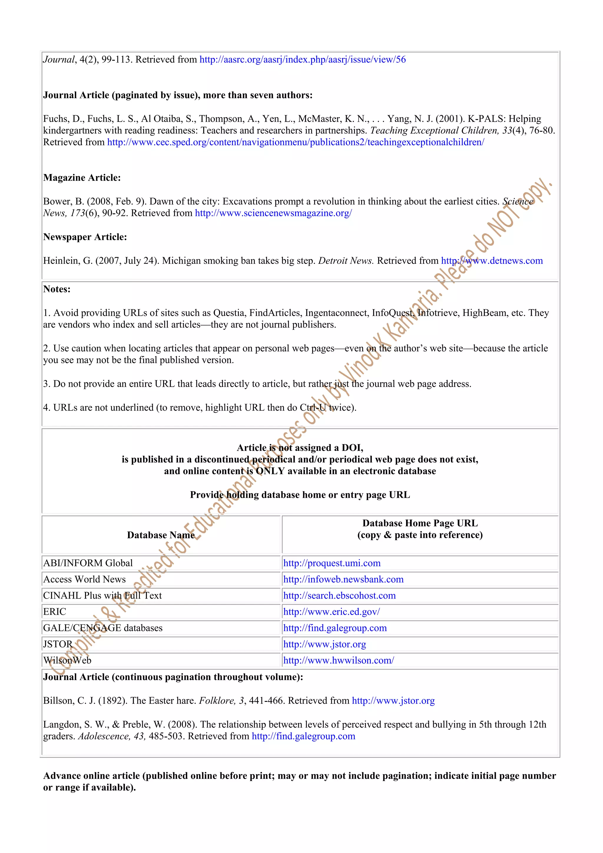 APA (6th Ed) Ready-Reckoner by V K Kanvaria | PDF