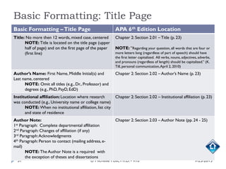 Apa 6th Tables