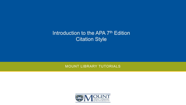 Introduction to APA 7 | PPTX | Educational Assessment | Education