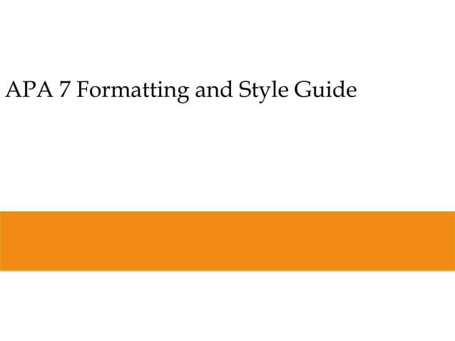 apa format 7 version for reporting masteral | PPT