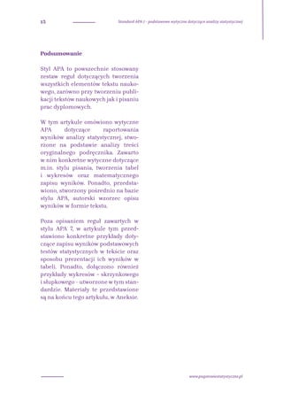 Standard APA 7 - podstawowe wytyczne dotyczące raportowania wyników analizy statystycznej | PDF