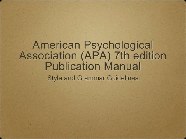 APA Manual 7th Edition - prerelease essentials | PPTX | Desktop ...