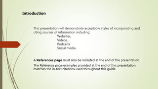 Creating APA 7 Citations in a Power Point Presentation | PPTX
