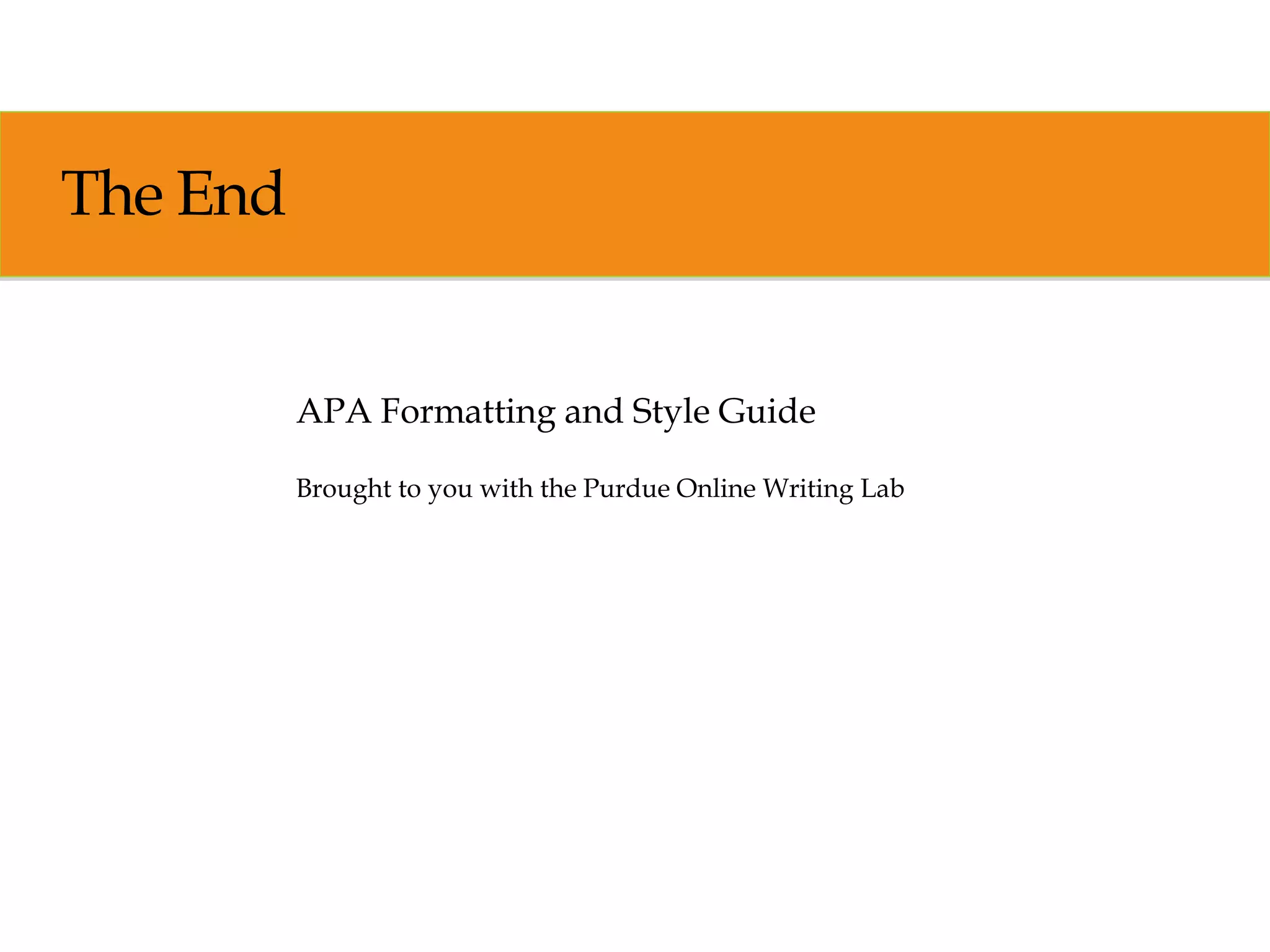 APA (7th Edition) Formatting and Style Guide | PPT