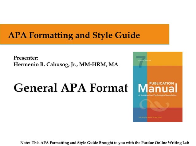 APA (7th Edition) Formatting and Style Guide | PPT | Educational ...