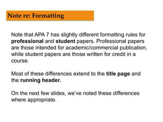 APA (7th Edition) Formatting and Style Guide | PPT