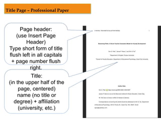 APA (7th Edition) Formatting and Style Guide | PPT